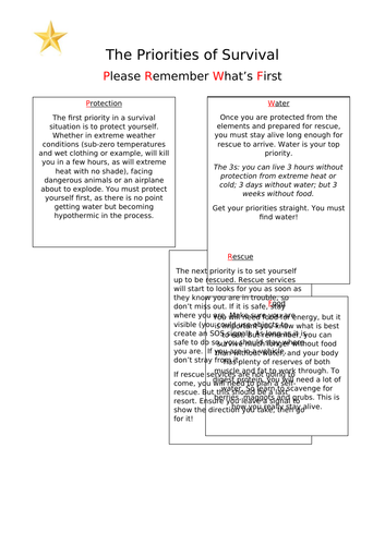 How to build a survival shelter (Information text) | Teaching Resources