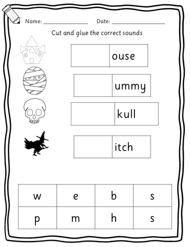 8 Halloween phonics handwriting and vocabulary worksheets | Teaching ...