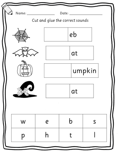 8 Halloween phonics handwriting and vocabulary worksheets | Teaching ...