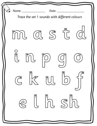 RWI set 1 handwriting practice | Teaching Resources