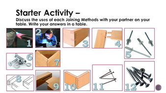 Joining Methods Starter Activity | Teaching Resources