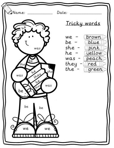 Colouring Tricky word sheets for Reception, Year 1, Year 2 | Teaching ...