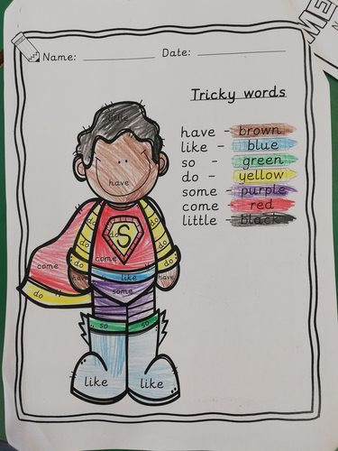 Colouring Tricky word sheets for Reception, Year 1, Year 2 | Teaching ...