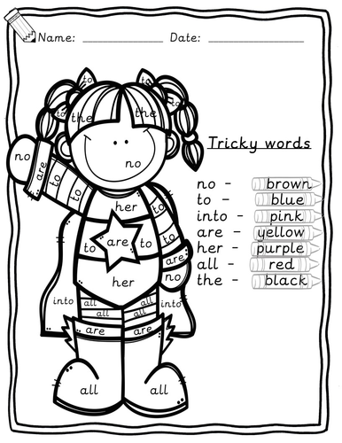 Colouring Tricky word sheets for Reception, Year 1, Year 2 | Teaching ...