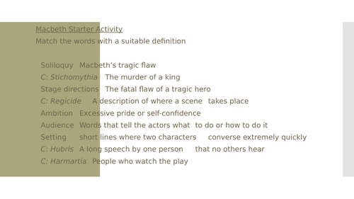 GCSE Macbeth Act 2 | Teaching Resources