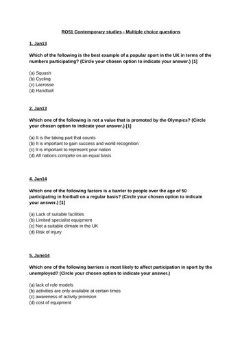 OCR Contemporary Issues in Sport Bundle | Teaching Resources