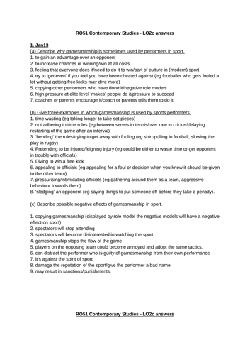 OCR Contemporary Issues in Sport Bundle | Teaching Resources
