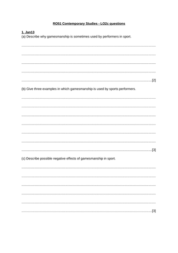 Contemporary issues in sport LO2 | Teaching Resources