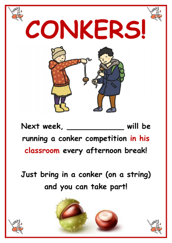 Conker Competition & Comprehension Task | Teaching Resources