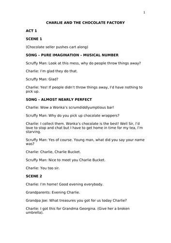Chocolate Factory Musical Script | Teaching Resources