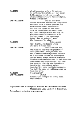 EXEMPLAR RESPONSE: AQA Style English Literature 1 - Macbeth - Act 1 ...
