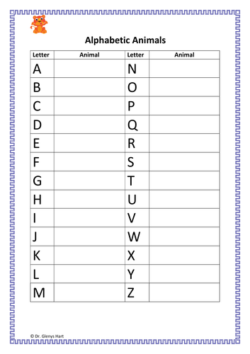 Alphabet animals | Teaching Resources