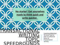 Edexcel GCSE English Language Transactional Writing | Teaching Resources