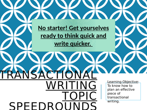 Edexcel Gcse English Language Transactional Writing Teaching Resources
