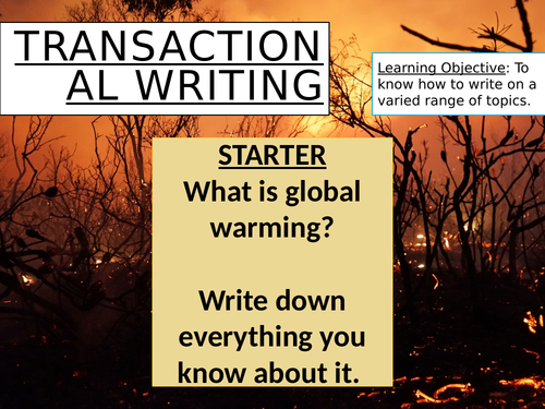 Edexcel Gcse English Language Transactional Writing Teaching Resources