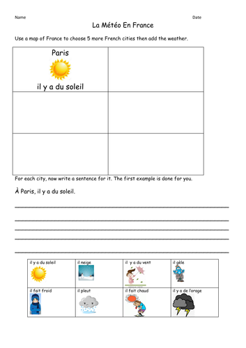French Weather Forecast KS2 | Teaching Resources