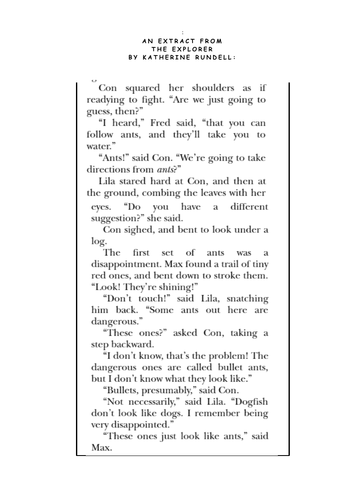 Year 5 - The Explorer- Comprehension Task- Incredible Ants | Teaching ...