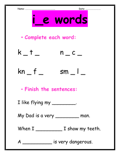 i_e words | Teaching Resources