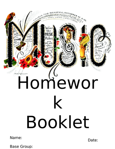 Music Homework Booklet | Teaching Resources