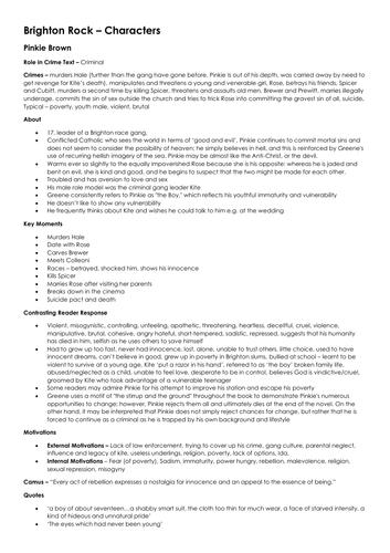 Brighton Rock Study Guide | Teaching Resources