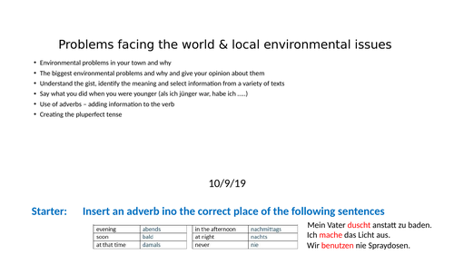 new GCSE in German - Environmental Issues | Teaching Resources