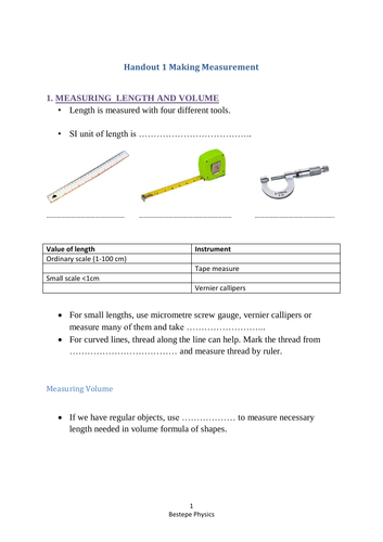 IGCSE Making Measurement CIE | Teaching Resources