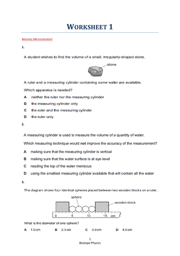 IGCSE Making Measurement CIE | Teaching Resources
