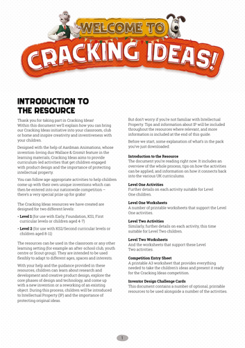 2020 Wallace & Gromit's Cracking Ideas KS1 | Teaching Resources