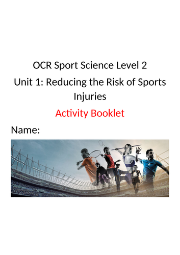 OCR Sport Science Level 2 - Unit 1: Activity Booklet | Teaching Resources