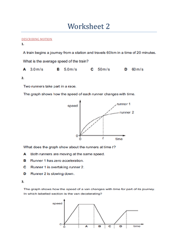 IGCSE Describing Motion (CIE) | Teaching Resources IGCSE Describing Motion (CIE) | Teaching Resources
