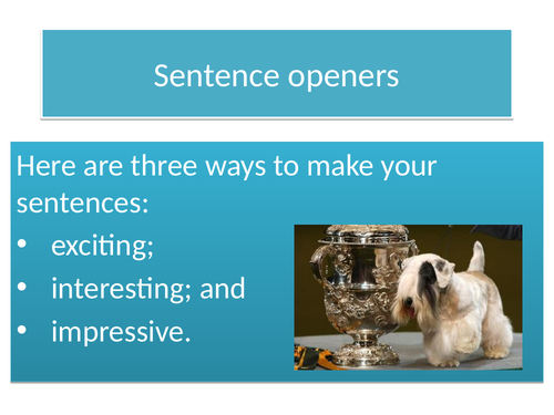 Sentence openers powerpoint | Teaching Resources