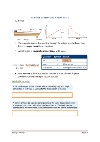 Igcse Forces And Motion Cie Teaching Resources