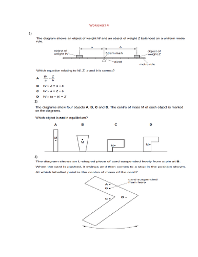 IGCSE Turning Effect of Forces (CIE) | Teaching Resources