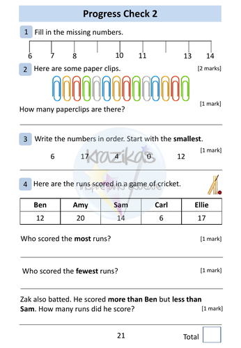 Numbers 1-20 Workbook - AQA Entry Level 1 Maths | Teaching Resources