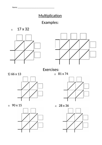 Multiplication Chinese Grid Worksheet | Teaching Resources