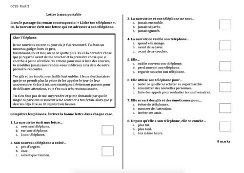 Technology in everyday life- Unit 2- GCSE French | Teaching Resources