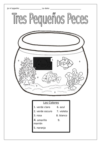 SPANISH COLOURS - LOS COLORES - COLOUR BY NUMBERS | Teaching Resources