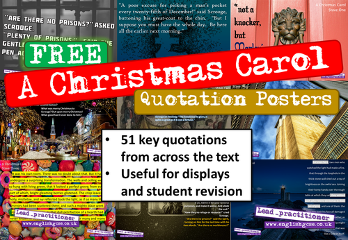 A Christmas Carol Quotes Display Revision | Teaching Resources