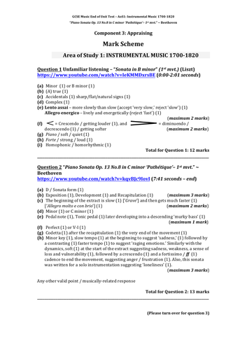 END OF UNIT TEST #2 - "PIANO SONATA C MINOR " - BEETHOVEN | Teaching ...