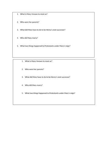 Mary I and the English Reformation | Teaching Resources