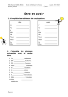 Test etre, avoir, s'appeler | Teaching Resources