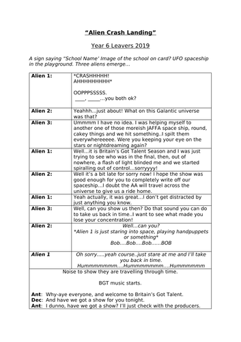 Year 6 Leavers- Alien Crash Landing | Teaching Resources