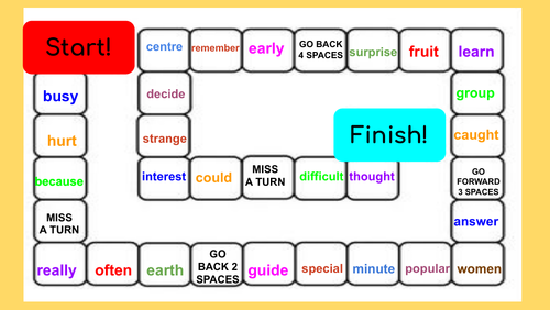 Year 3 & 4 Spelling Board Game | Teaching Resources