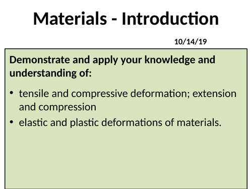 Materials - Introduction | Teaching Resources