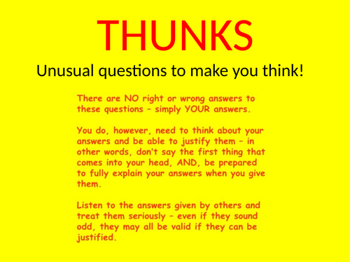 Thunks | Teaching Resources