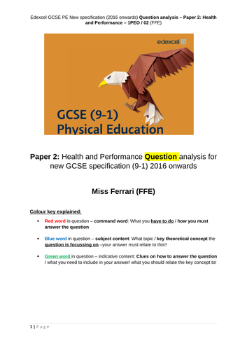 Over 200 GCSE PE Paper 2: official questions and answers | Teaching ...