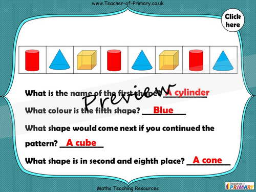 2D and 3D Shape Patterns - Year 1 | Teaching Resources