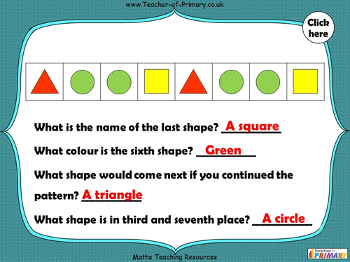 2D and 3D Shape Patterns - Year 1 | Teaching Resources