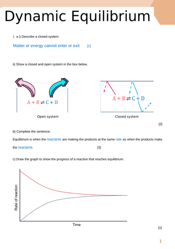 C8.8 Dynamic Equilibrium | Teaching Resources