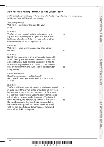 Much Ado About Nothing - complete 20-lesson scheme of work for Y9 / Y10 ...
